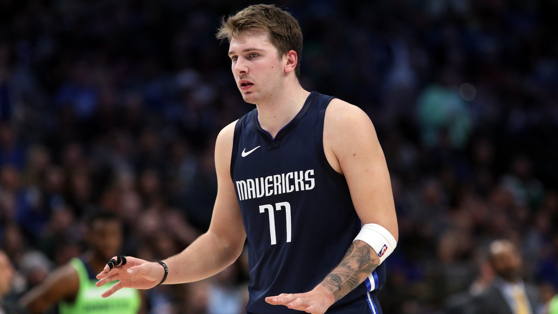 I need to calm down - 'Passionate' Luka Doncic holds his hands up after ...